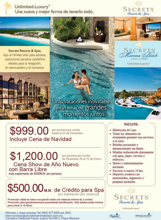 Secrets resorts and Spa Maroma Beach luxury hotel - Riviera Maya Playa ...