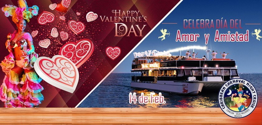 Special night for lovers Valentine Day on Catamaran - Riviera Maya ...